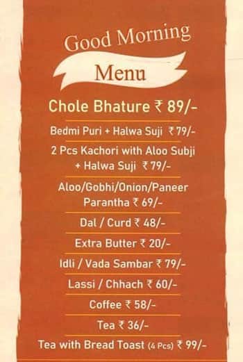 Menu of Singla’s Sweets Bakery & Restaurant, Indirapuram, Ghaziabad
