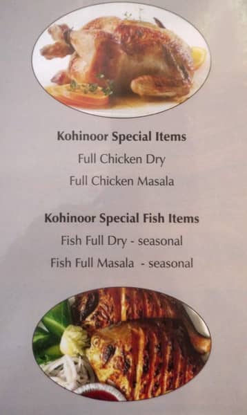 Menu at Kohinoor hotel, Bengaluru, No. 37
