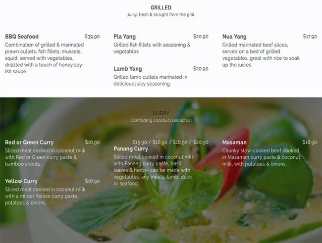 Menu at Fan Thai Restaurant, Camden