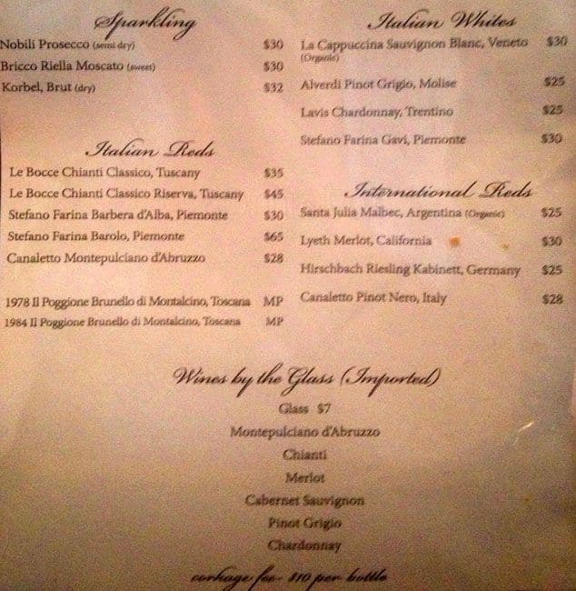 Menu at La Fontanella Restaurant, Chicago, S Oakley Ave