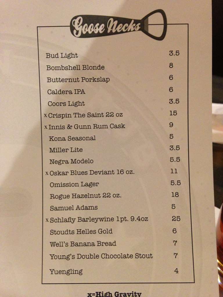 Menu at The Row Kitchen & Pub, Nashville