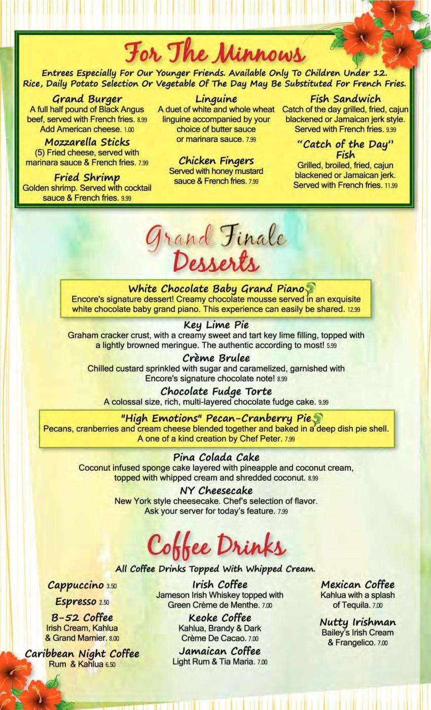 Menu at The Fish House restaurant, Key Largo, 102401 Overseas Hwy