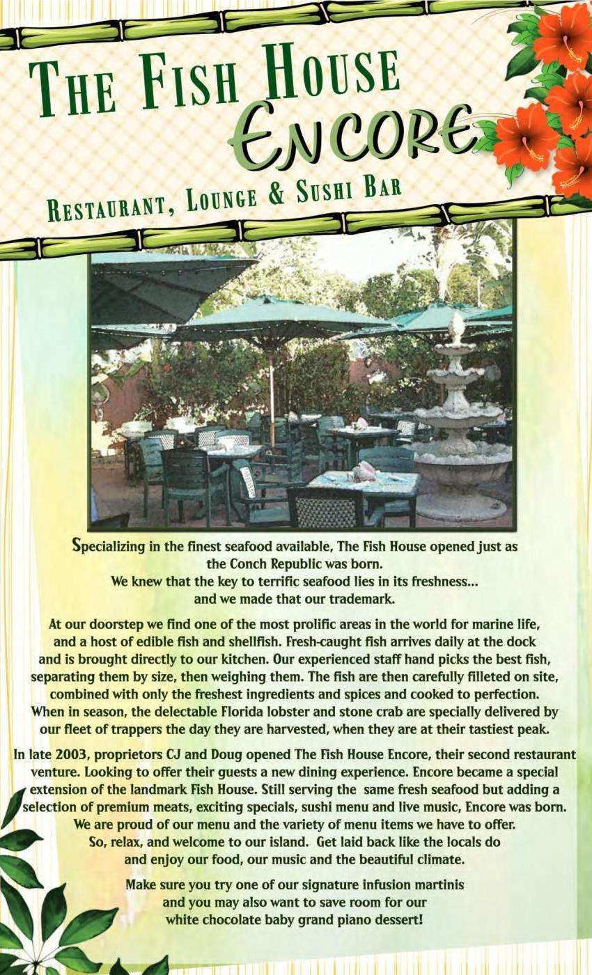 Menu at The Fish House restaurant, Key Largo, 102401 Overseas Hwy