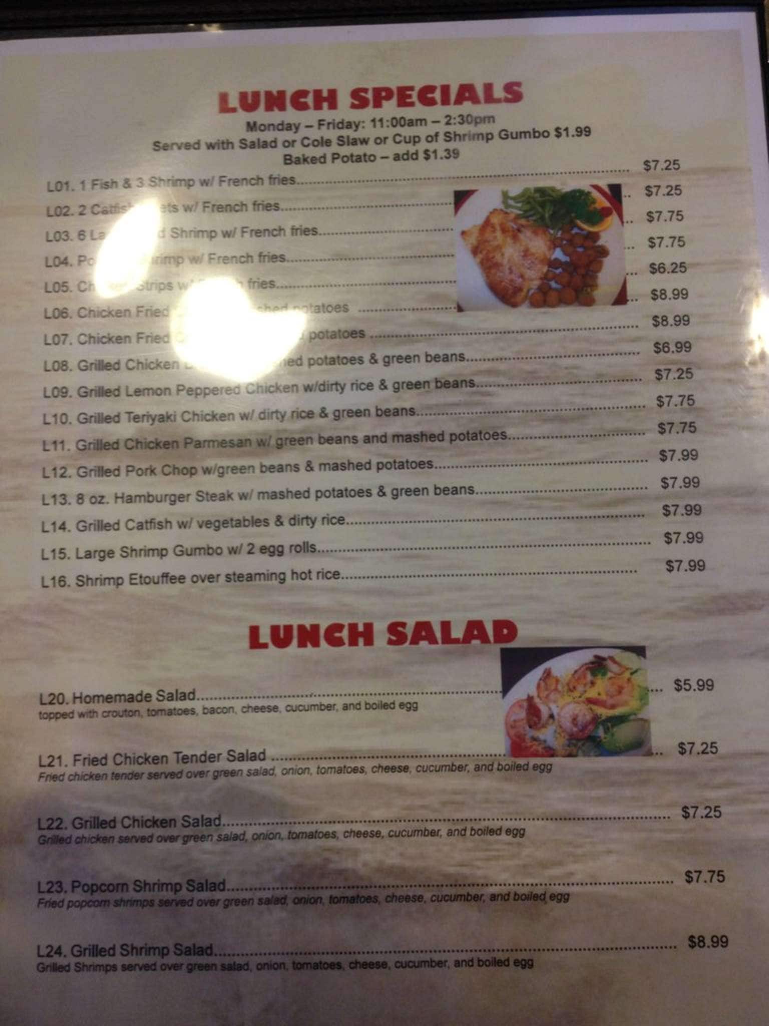 Menu at Red River Seafood & Steakhouse, Pineville