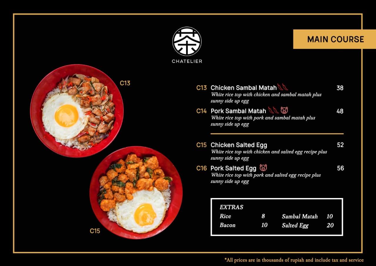Menu at Chatelier Tea cafe, North Jakarta, Jl. Manyar Raya No.A22