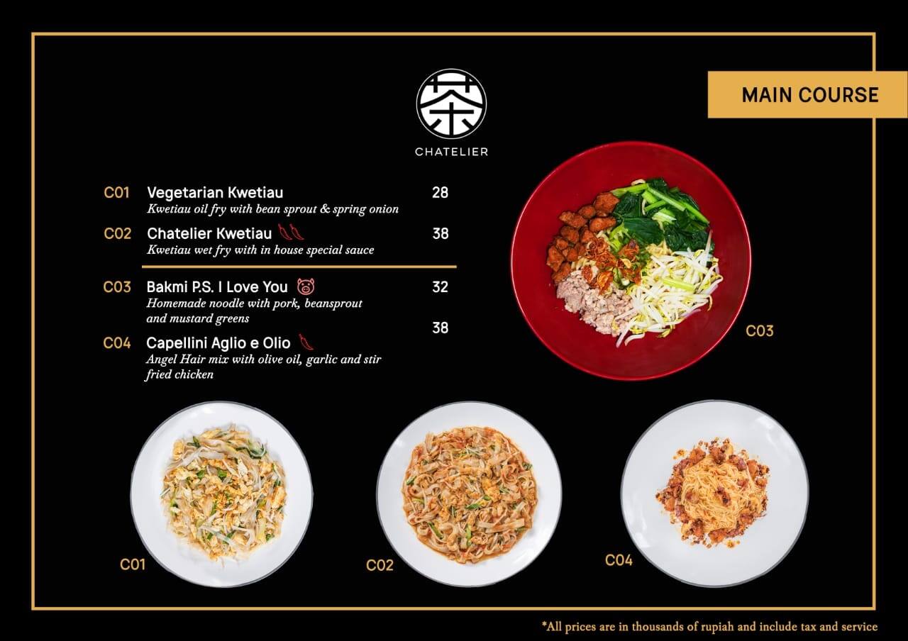 Menu at Chatelier Tea cafe, North Jakarta, Jl. Manyar Raya No.A22