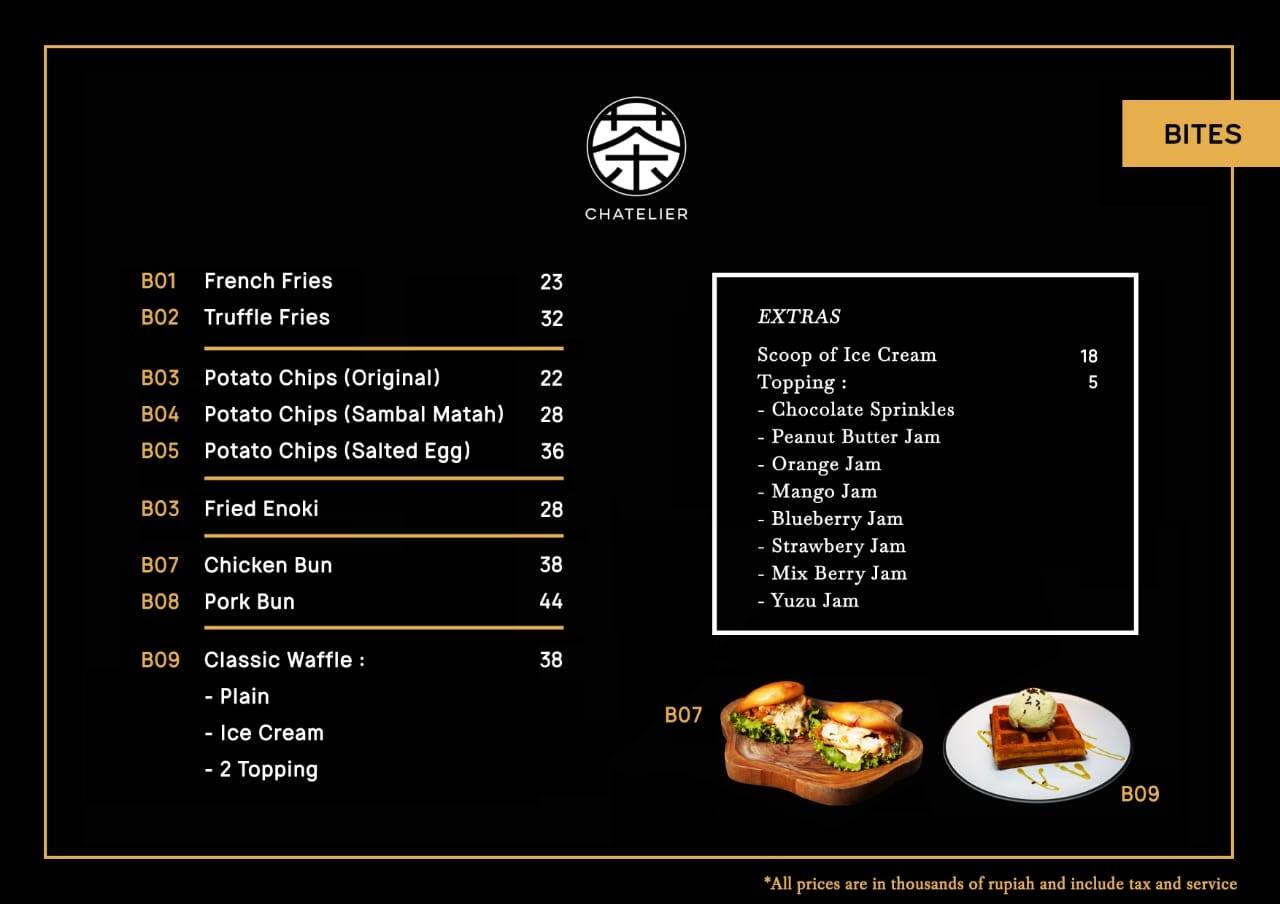 Menu at Chatelier Tea cafe, North Jakarta, Jl. Manyar Raya No.A22