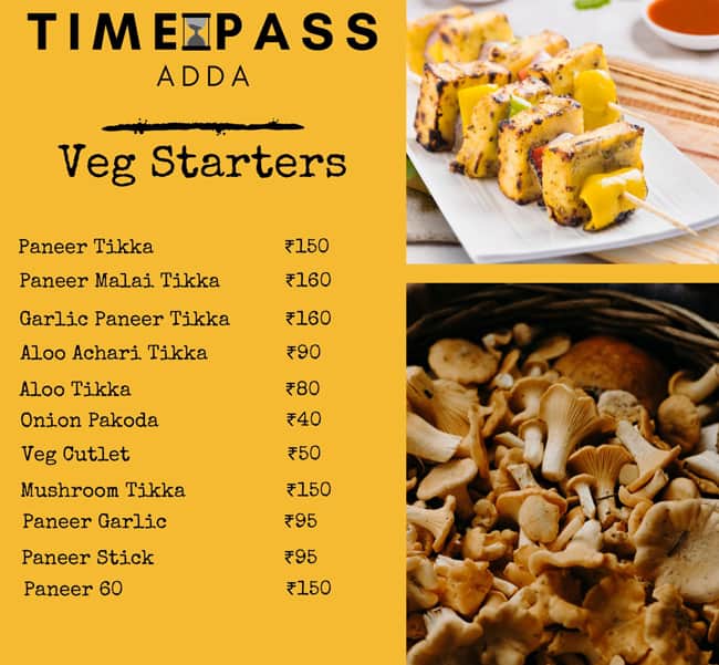 Menu of Time Pass Adda, Mira Road, Mumbai