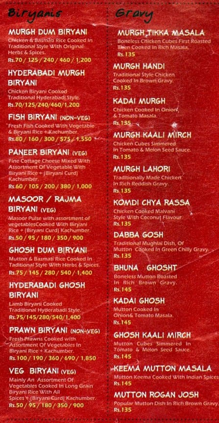 Menu at RED SPICE, Mumbai, RED SPICE Shop no 1&2