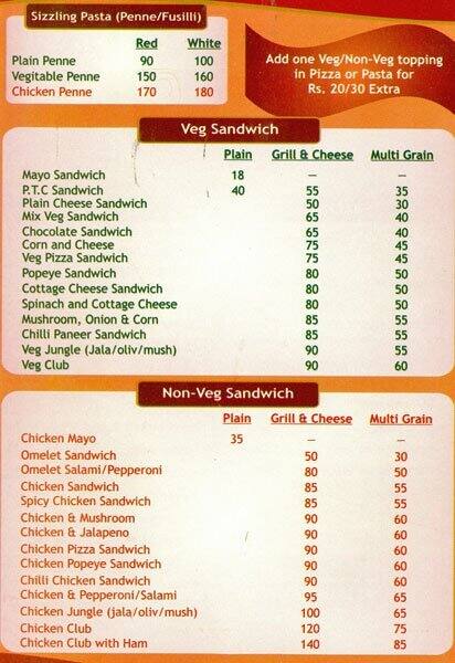 Scorpio Cafe Menu, Menu for Scorpio Cafe, Mayur Vihar Phase 2, New ...