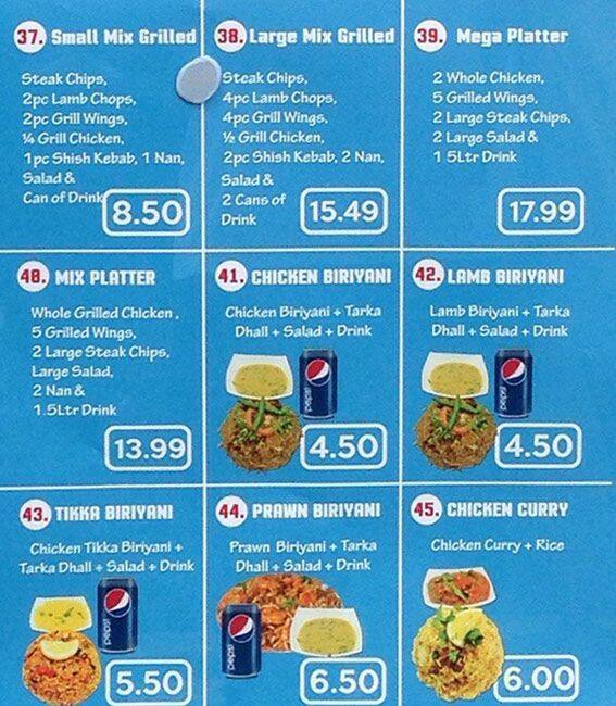 Menu at Fried & Grilled restaurant, London