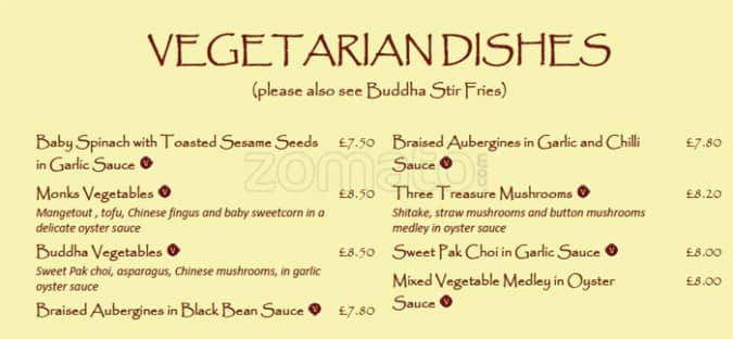 Menu at Wing Hing Chinese Restaurant (Didsbury), Manchester