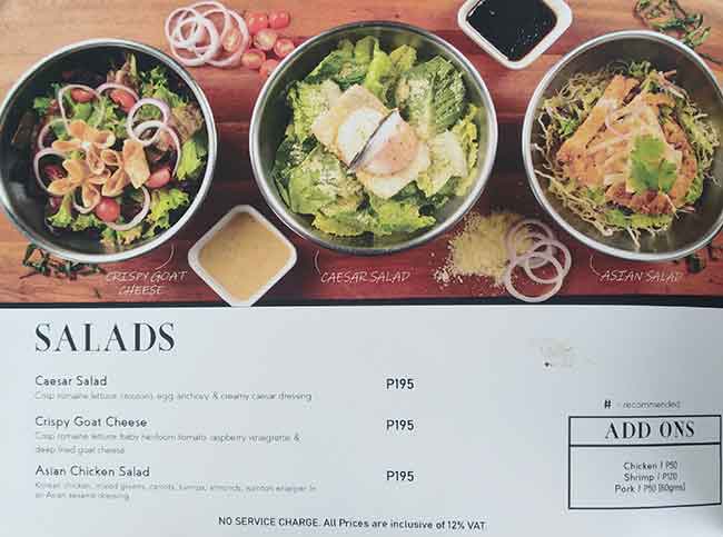 Pound x Flatterie Menu, Menu v reštaurácii Pound x Flatterie, Greenbelt ...