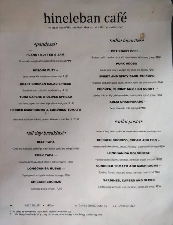 Hineleban Cafe Menu, Menu for Hineleban Cafe, San Lorenzo, Makati City ...