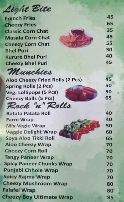 Menu at Cheesy Boy, Kota
