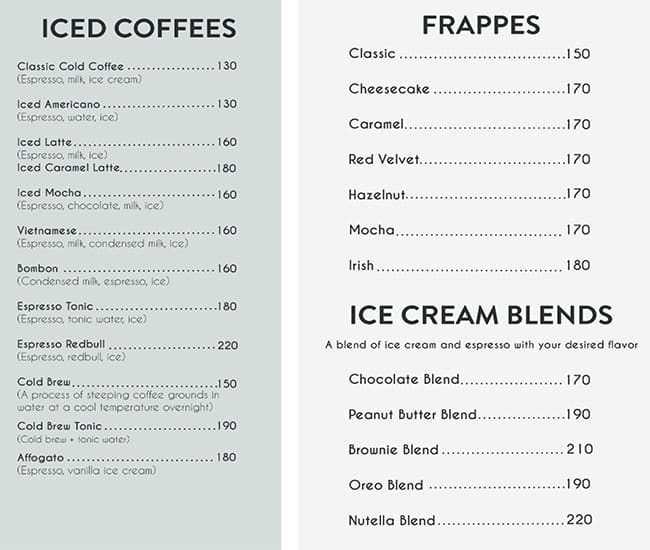 Menu of Livestream Coffee, Vesu, Surat