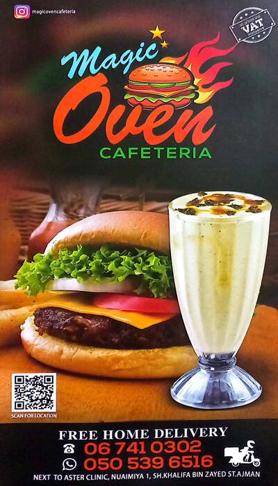 Menu of Magic Oven Cafeteria, Nuaimiya, Ajman