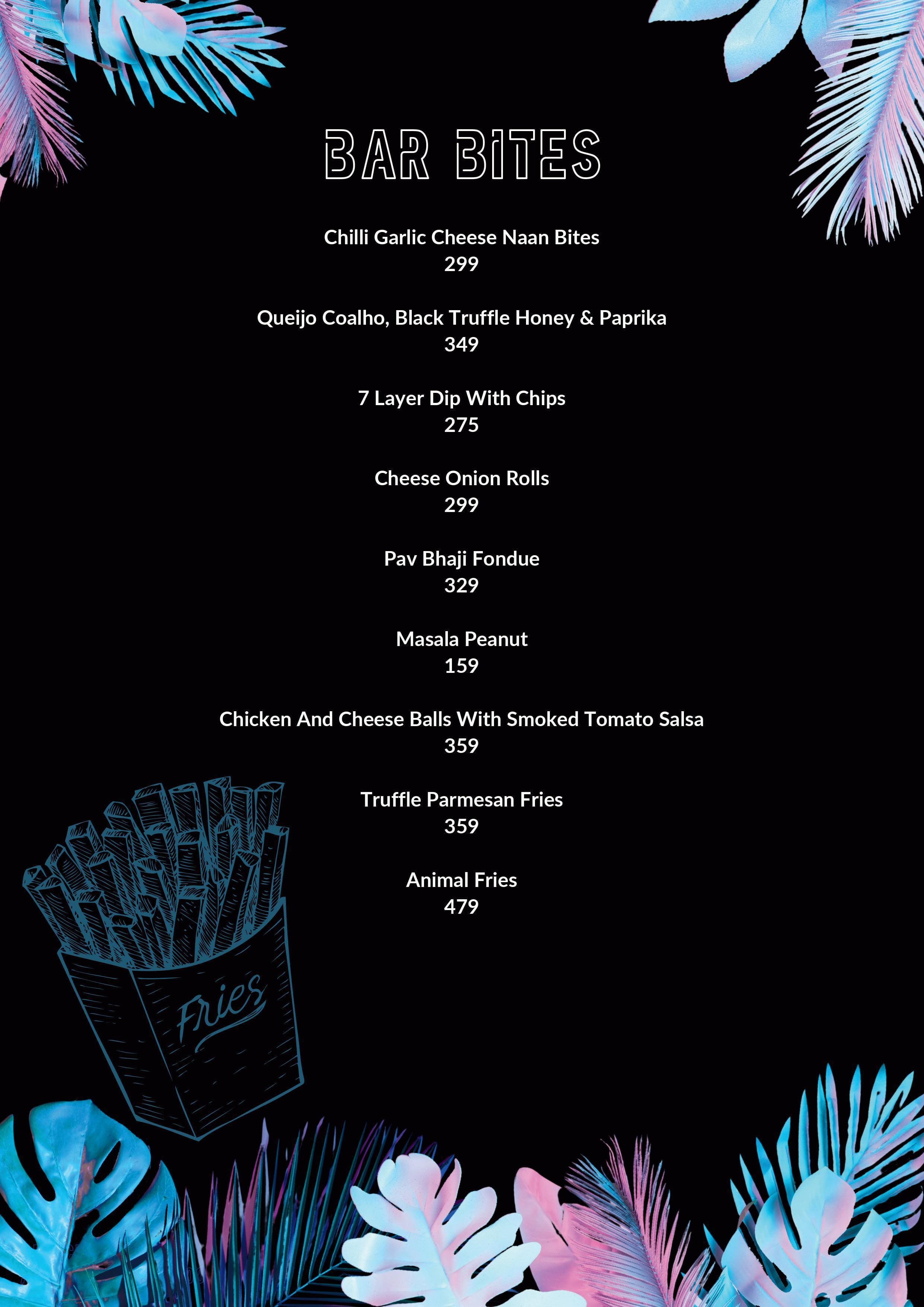 Menu of Cava Lounge Bar, Malad West, Mumbai