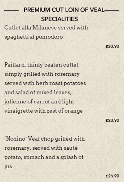 Menu at Fino's Wine Cellar pub & bar, London
