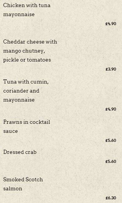 Menu at Fino's Wine Cellar pub & bar, London