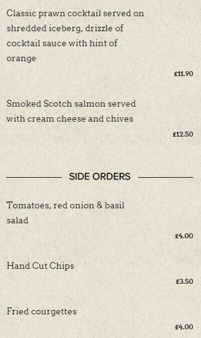 Menu at Fino's Wine Cellar pub & bar, London