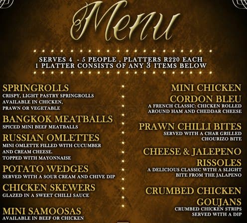 Movida Menu, Menu for Movida, Sunninghill, Sandton - Zomato SA