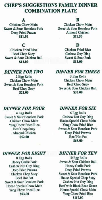 Menu at Dragon Fort Restaurant, Abbotsford