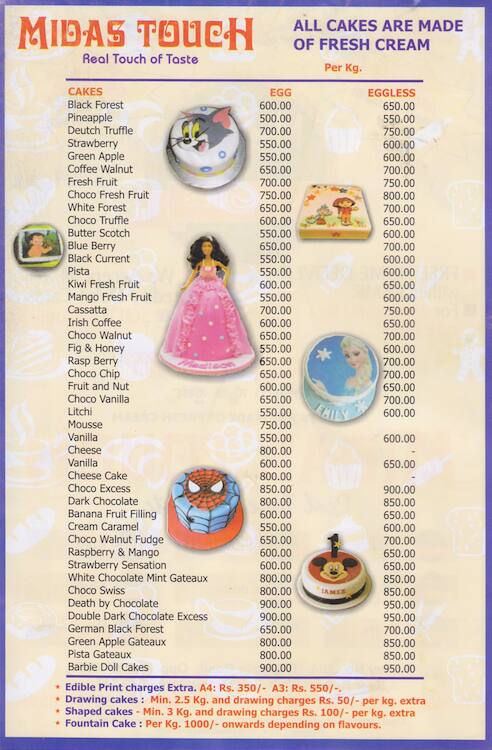 Midas Touch Menu, Menu for Midas Touch, Brookefield, Bangalore - Zomato