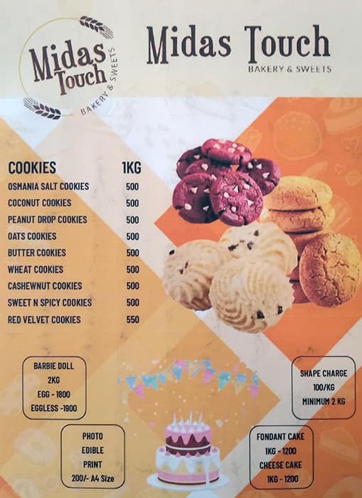 Menu of Midas Touch, Brookefield, Bangalore