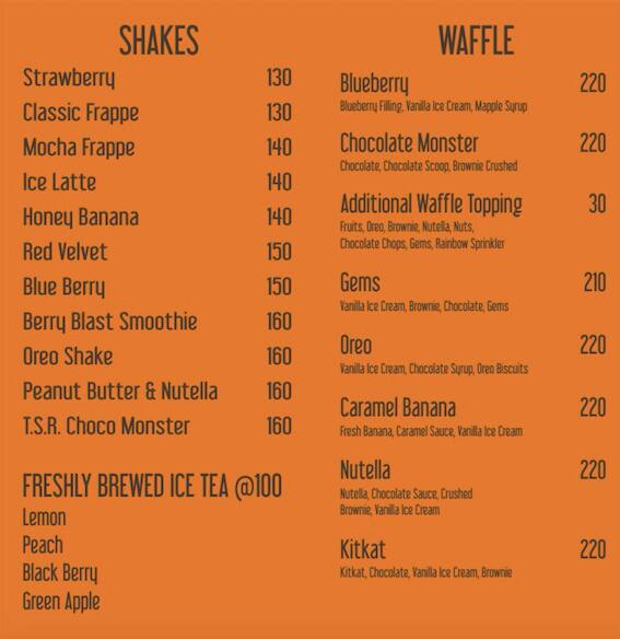 The Secret Recipe Menu, Menu for The Secret Recipe, Sector 29, Gurgaon ...