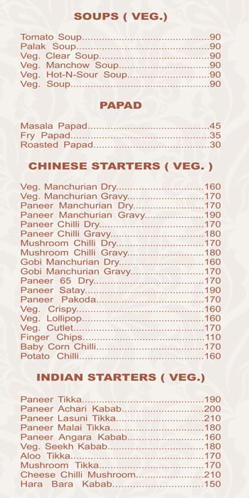 Menu of Reddy's Family Restaurant, Kharadi, Pune