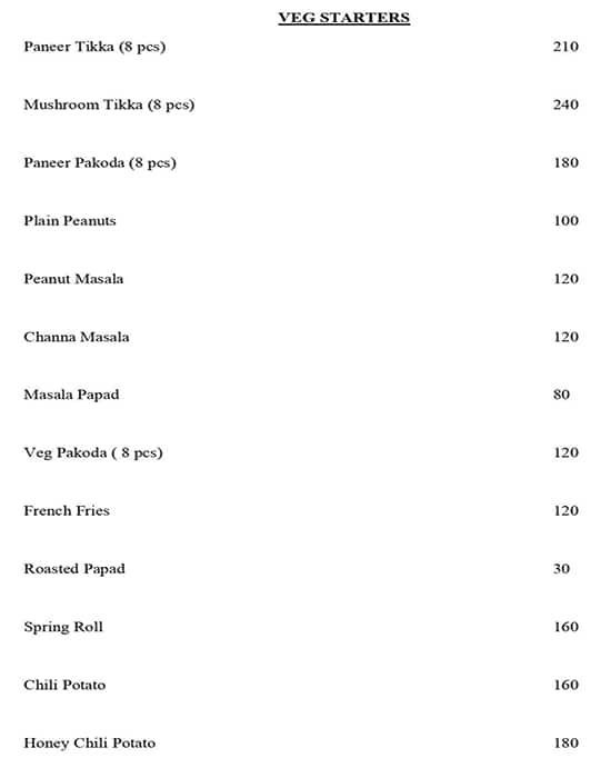 Menu of Tharka Restaurant, Jhotwara, Jaipur