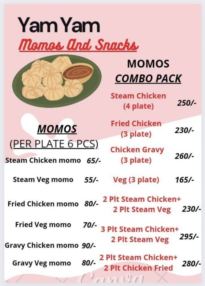 Menu of Yam Yam Momos & Snacks, Chinsura, Kolkata
