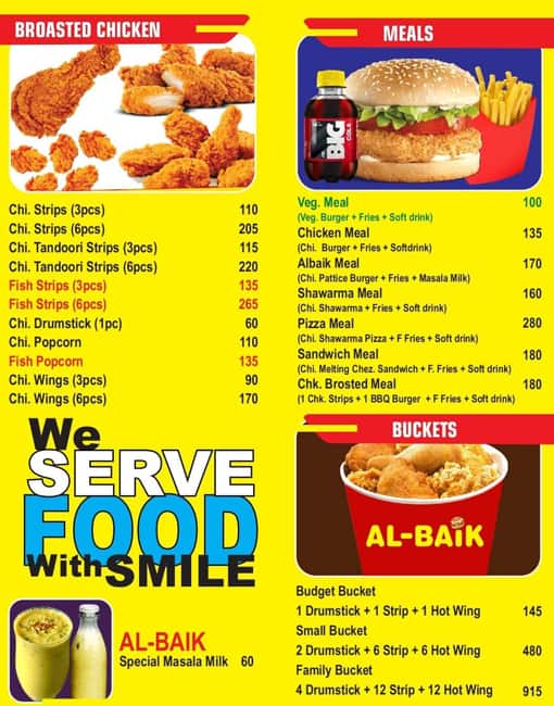 Menu of Al Baik Fast Food, Bhiwandi, Thane