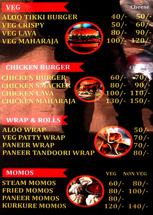 Menu of Monkey Cafe, Sector 4, Gurgaon