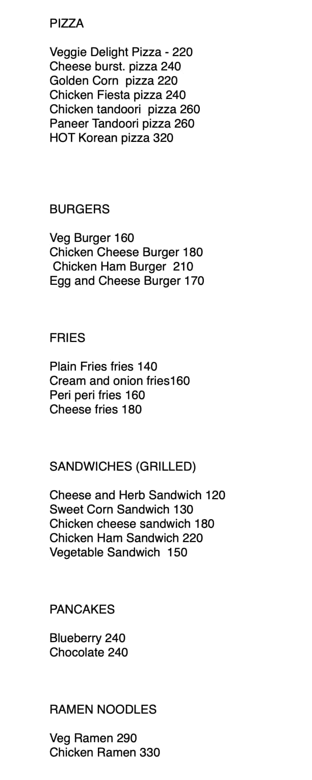 Menu of The Caramel, Limbugaon, Darjeeling