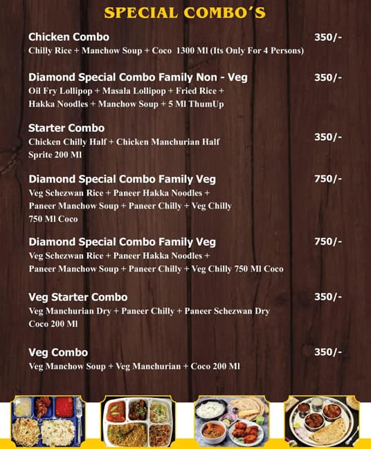 Menu of Diamond Chinese, Chinchwad, Pune