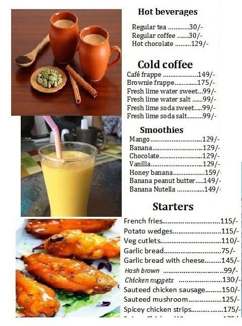 Menu at The Ants Cafe, Bengaluru