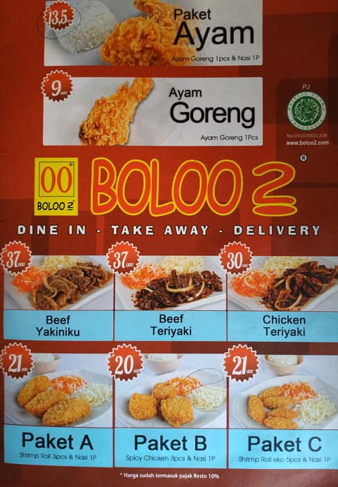 Menu at Bolo - Bolo restaurant, Depok, 16433 Depok