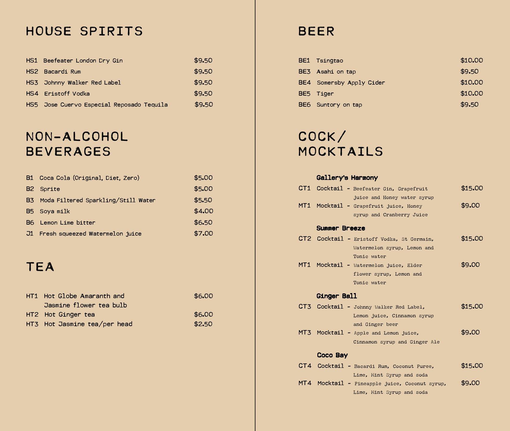 Menu at Chefs Gallery Parramatta restaurant, Parramatta