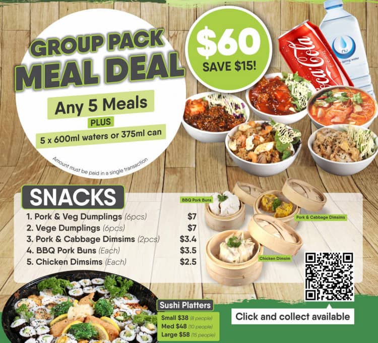 Menu at Magical Rice restaurant, Brisbane Airport, Skygate Centre