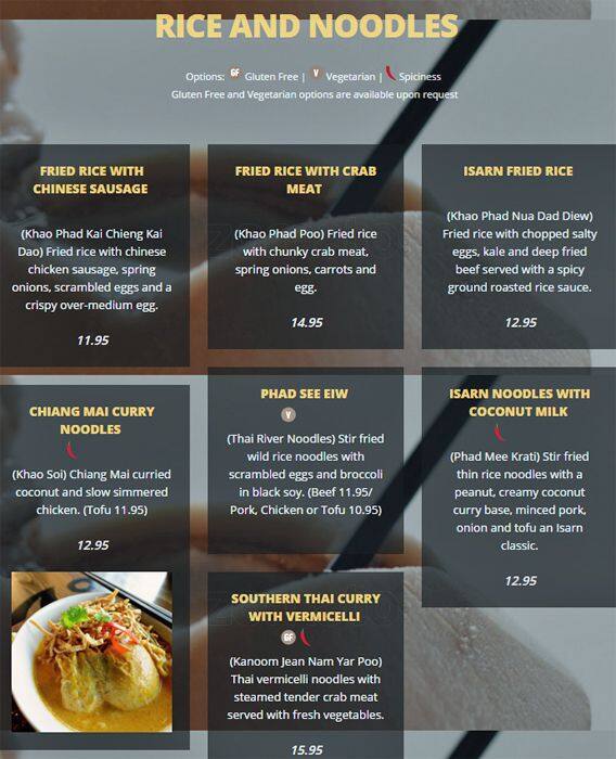 Menu at Isarn Thai Soul Kitchen pub & bar, Kirkland