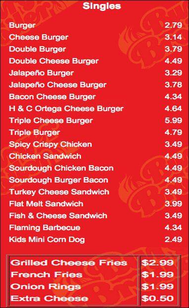 Menu at Burger Broiler Tacoma restaurant, Tacoma, E McKinley Ave #2941