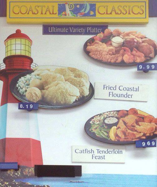 Menu at Captain D's fast food, Denver