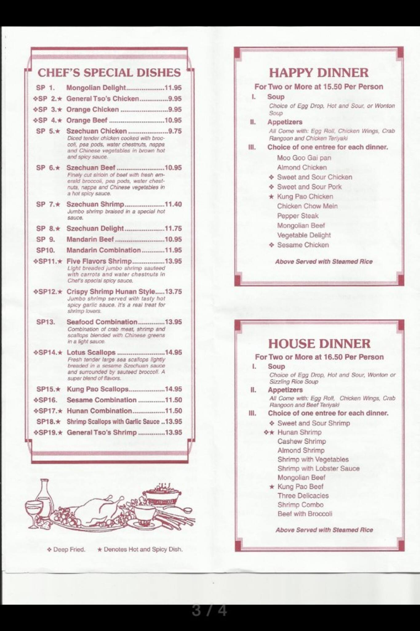 Menu at Chen Express restaurant, Birmingham