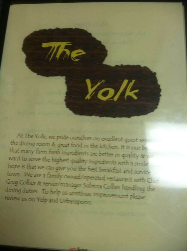 Yolk Menu