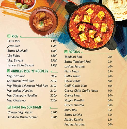 Menu at Solitaire Restaurant, Indore