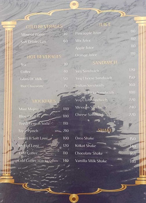 Menu of Roop's Of Mewar Restaurant, Bhuwana, Udaipur