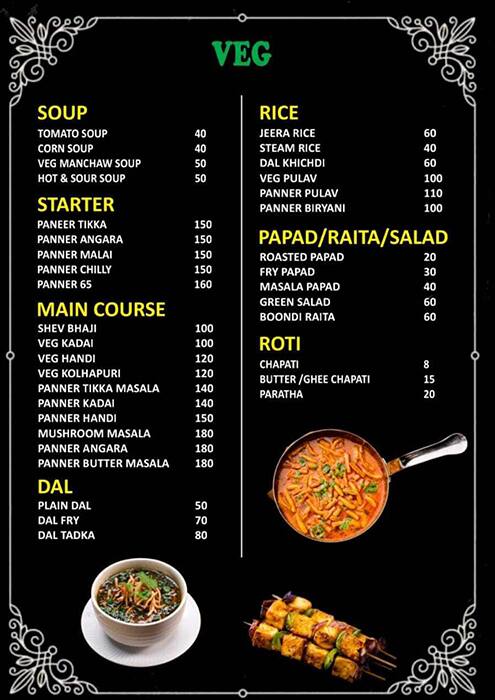 Menu of Captain Commando Canteen, Aundh, Pune