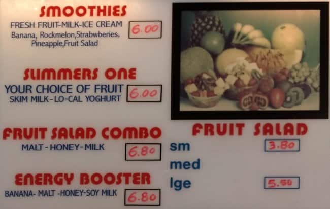 Menu at The Natural Cafe, Sutherland